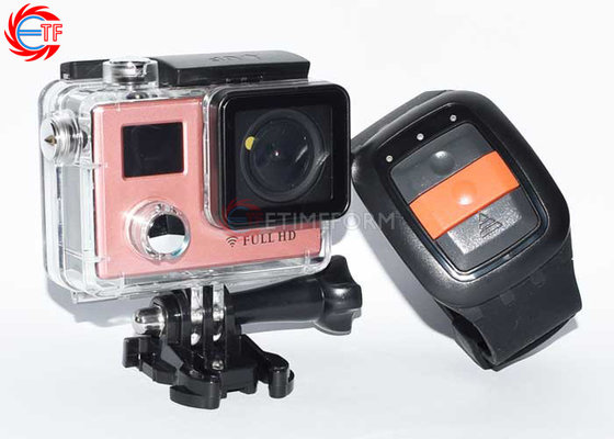 LED Camcorder Action Camera With Remote , Rose Gold Waterproof DV Camera