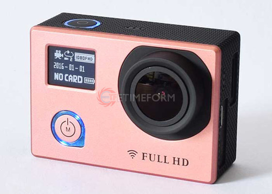 LED Camcorder Action Camera With Remote , Rose Gold Waterproof DV Camera