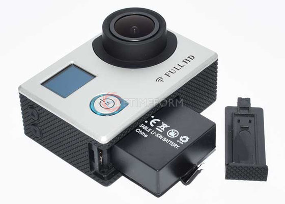 Silver Action Camera With Remote Control , WIFI 170 Degree Waterproof Sports DV