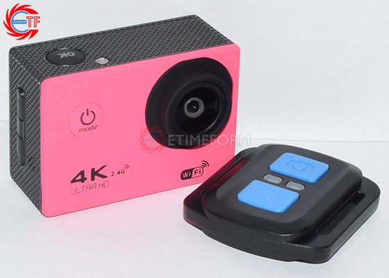 Rose Pink Remote Sports Camera , Car Camera Recorder With Rechargeable Battery