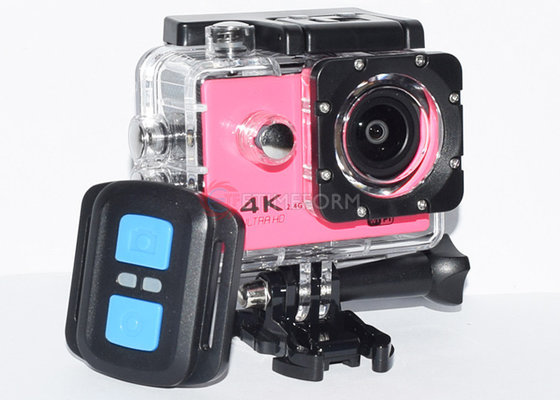Rose Pink Remote Sports Camera , Car Camera Recorder With Rechargeable Battery
