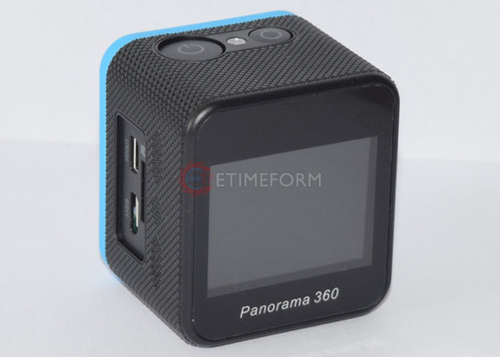 Blue 1.5”Lcd E360S 360 Degree Sports Camera 30m Waterproof Cube With WIFI