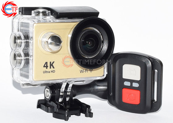 Colorful 25fps 4k Action Camera Remote  , 30m Waterproof WIFI Cam Full HD 1080p