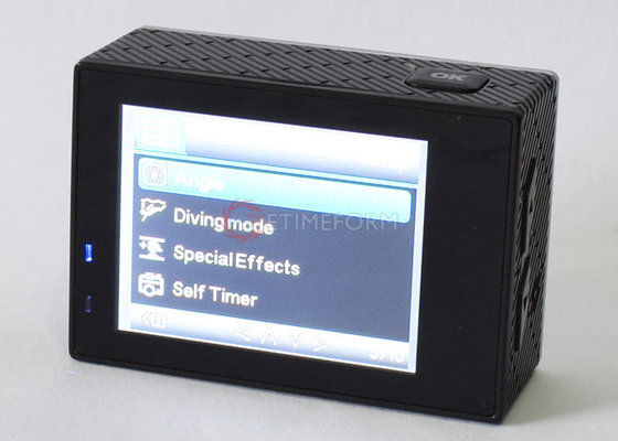 Black OEM Dual Screen Action Camera 4K 24fps Real Mini Type 1080p 30 Meters Deep