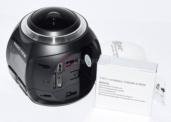 Panoramic White 4k 60fps Action Camera With Remote Control 30M Waterproof Outdoor DV
