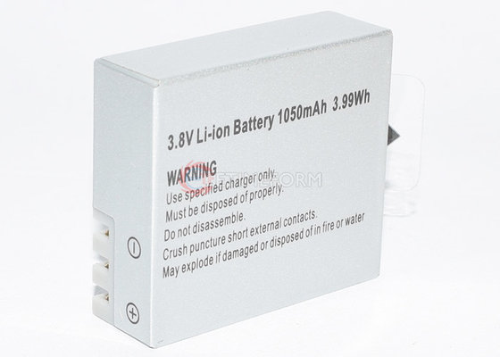 EBT-105B Silver Sports Camera Battery For SJ4000 , Slim 3.7 V Li Ion Battery 3.99wh