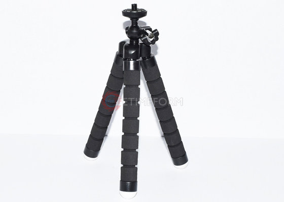 Portable Sponge Black Sports Camera Tripod For Mobile Phones / Cameras