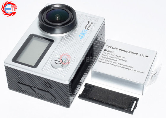 Silver EN5A Mini Action Camera Dual Screen 2.0” 30M Waterproof 170° Wide Angle