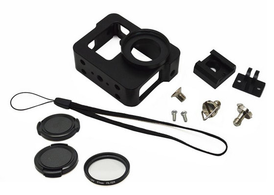 3 Colors CNC Action Camera Accessories Aluminum Frame With Screws Lens Cap