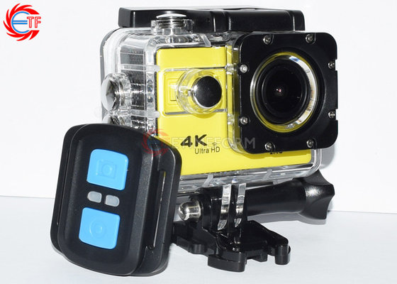 Yellow Wireless 4K Remote Control Action Camera FHD 1080p 60fps Waterproof