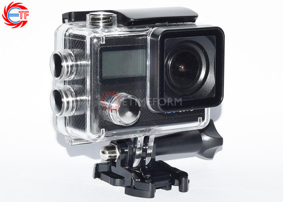 Black OEM Dual Screen Action Camera 4K 24fps Real Mini Type 1080p 30 Meters Deep
