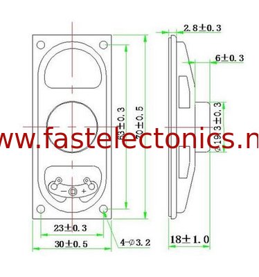 Speaker manufacturers LS3070N-9F 8 Ohm 3W sensitivity 90dB rectangular transparent waterproof speaker