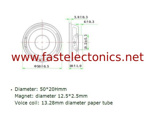 Manufacturer direct LS50N-12 50 mm 4 Ohm 2W telephone toy horn inner mag