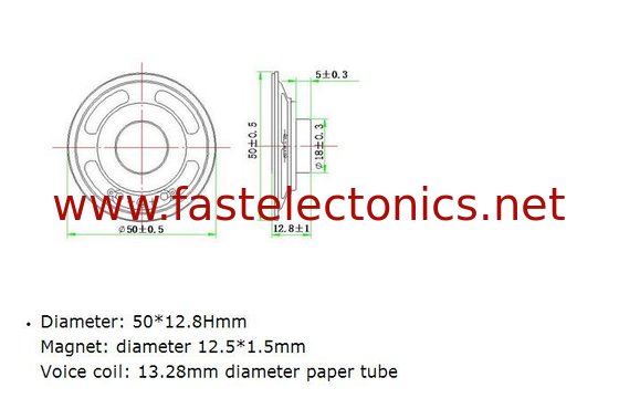 LS50N-8 50 mm 8 ohm 1W full paper flat cap horn  ,speaker.