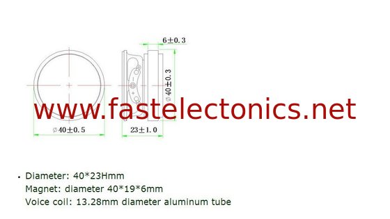 small loudspeaker LS40W-3 4 ohm 5W PU edge paper basin .speaker .loudspeaker; reproducer; horn.loudhailer;
