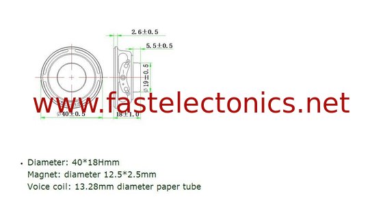 40MM LS40N-1 magnetic speaker 8 ohm 3W high quality.speaker .loudspeaker; reproducer; horn.loudhailer;