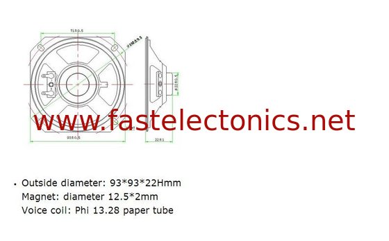 93mm waterproof loudspeaker LS93N-1F 8 ohm 3W   high quality.speaker .loudspeaker; reproducer; horn.loudhailer;