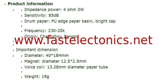 LS40N-4 type magnetic pot bright 4 ohm 3W   high quality.speaker .loudspeaker; reproducer; horn.loudhailer;