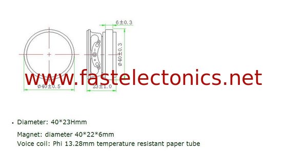 LS40W-1 8 Ohm 3W PU edge paper basin bottom black   high quality.speaker .loudspeaker; reproducer; horn.loudhailer;
