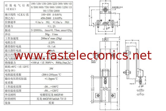 taly original authentic GEFRAN displacement sensor   PK-M-0500