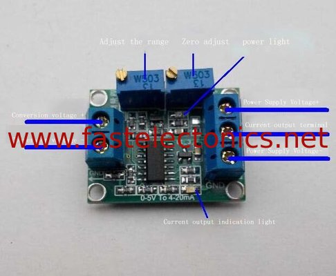 Voltage to current module signal conversion conditioning 0-3.3v/5v/10v/15v to 4-20mA transmitter