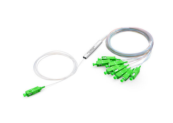 900μM Optical Fiber Splitter 1 X 8 SC / APC With Single Mode G657A1 Fiber