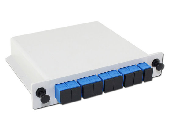 Cassette Type Fiber Optic Splitter Box , 1x8 PLC Splitter For PON / FTTH Network