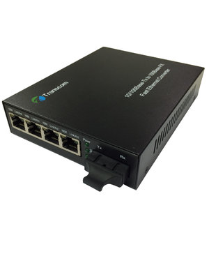 10/100/1000M SFP Gigabit Ethernet Media Converter Single Mode DC Powered