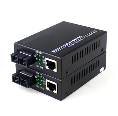 Multi Mode Simplex Gigabit Media Converter 10/100Mbps Fiber Optical 2km Distance
