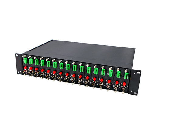 2U Rack Mount Fiber Media Converter 720 / 1080P With 10MHz Bandwidth