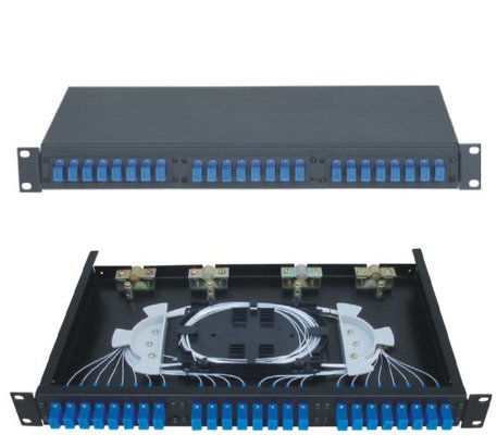 1U 2U Rock Optical Fiber Distribution Cabinet 1-24 Cores SC For Indoor / Outdoor