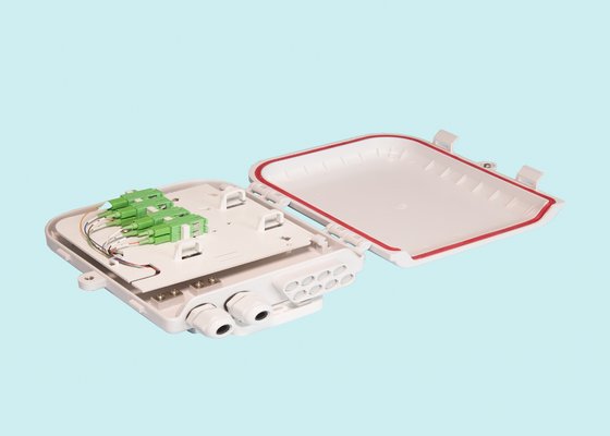 1x8 Outdoor Cable Fiber Distribution Box 2 Input / 8 Output Ports , Plastic Shell