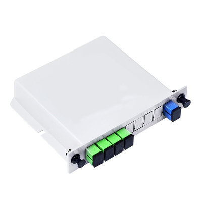 1x4 Cassette PLC Fiber Optic Splitter 4 Way Box Type FTTX Network Application