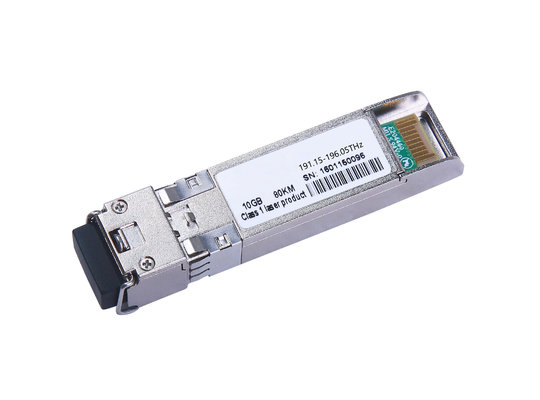 Tunable DWDM 10g SFP Optical Transceiver LC Duplex Interface 80km Max Cable Distance