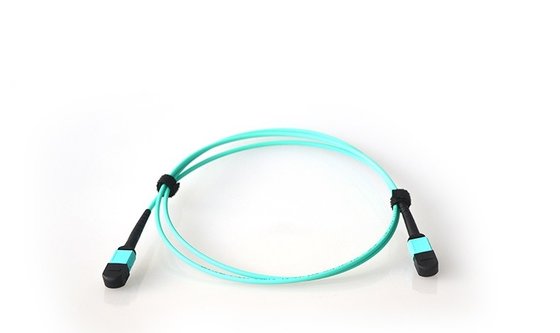 MPO Female to Female 12 Fiber Optic Patch Cables OM3 50/125 Multimode Trunk Type