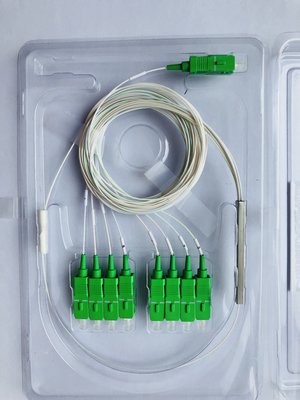Passive PON Solution Fiber Optic Splitter MINI Steel Tube SC/APC 1x8 PLC Splitter