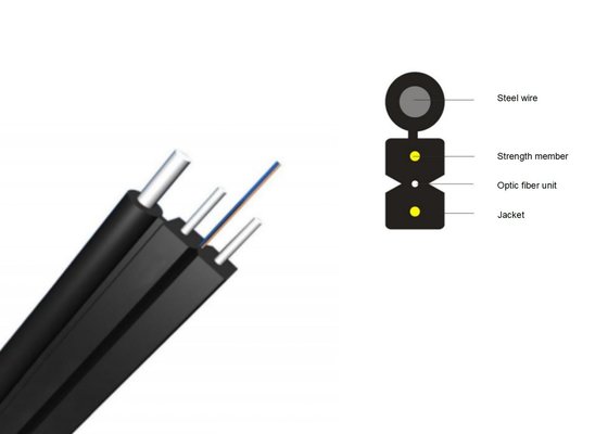GJYXCH 1 Fiber Optic Patch Cables 9/125 OS2 FRP / Metal Strength Member Self Supporting