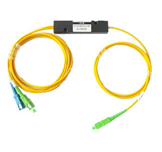 FWDM T1550R1310/1490 mini tube or ABS type with three connectors fiber coupler
