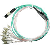 Green MultiMode MPO/MTP TO LC Fiber Optic Patch Cords 8 fibers
