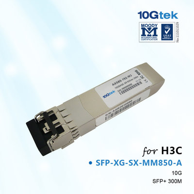For H3C SFP+ Transmitter SFP-XG-SX-MM850-A , H3C 10G SFP+ module for MMF,double LC,300 Metres,850nm wavelength