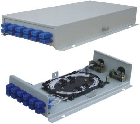 Wall mounted terminal box, 12pcs SC adapters, with pigtail