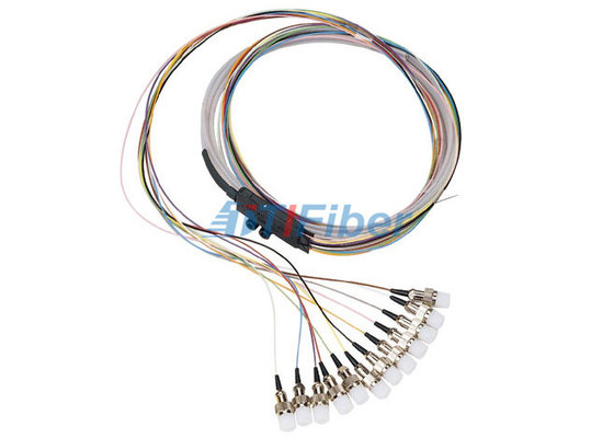 Ribbon 12 core Fiber Optic Pigtail with SM MM Flat Fiber Optic Cable