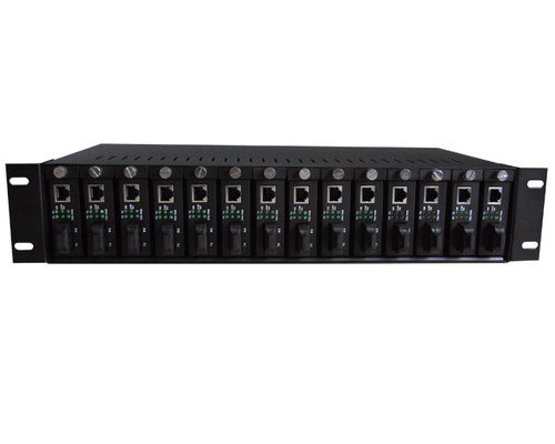 Standalone Dual Fiber Media Converter 2U 14 Slots for gigabit