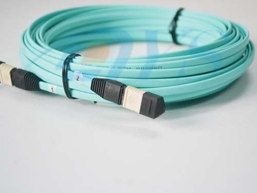 40G OM3 MPO/MTP Optical Fiber Patch Cord / Fiber Optic Jumper , Waterproof