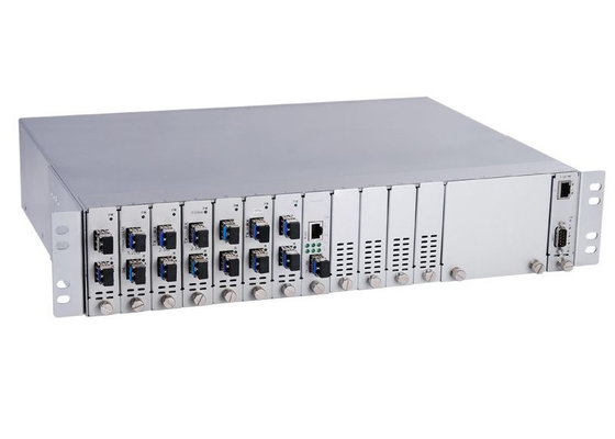 2 U Rack mounted Fiber Optic Media Converter with 19 inch 16port Media Converter Chassis