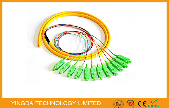 Media Converter 12 Fibers SC APC Fiber Optic Pigtail With Low Insertion Loss