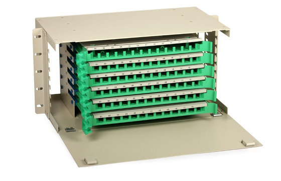 6U Fiber Optic ODF , ODF Optical Fiber Distribution Frame for FTTH