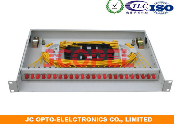 Fiber Optic Distribution Frame Box 1U 19 '' FC PC Adapter Terminal