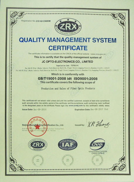 China JC OPTO-ELECTRONICS CO., LIMITED certification