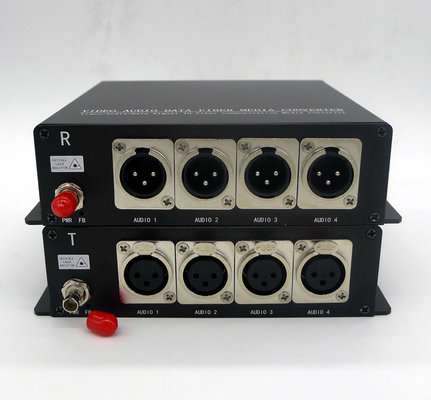4-ch 3-pin XLR banlanced audio over fiber converter,XLR banlanced audio over fiber extender,support multimode fiber